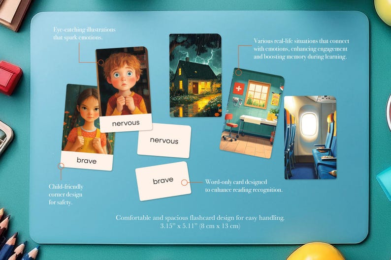 20 Emotions + 25 Situations, Montessori Flashcards, Three-part Cards ...