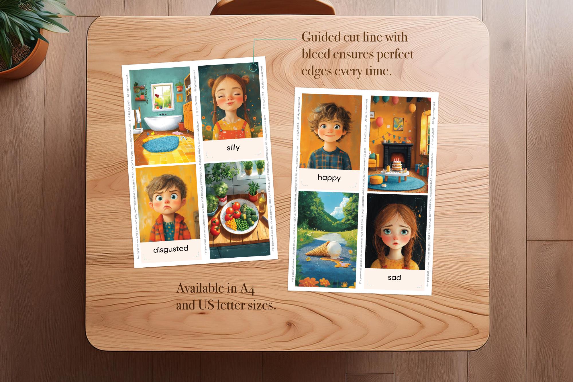 20 Emotions + 25 Situations, Montessori Flashcards, Three-part Cards ...