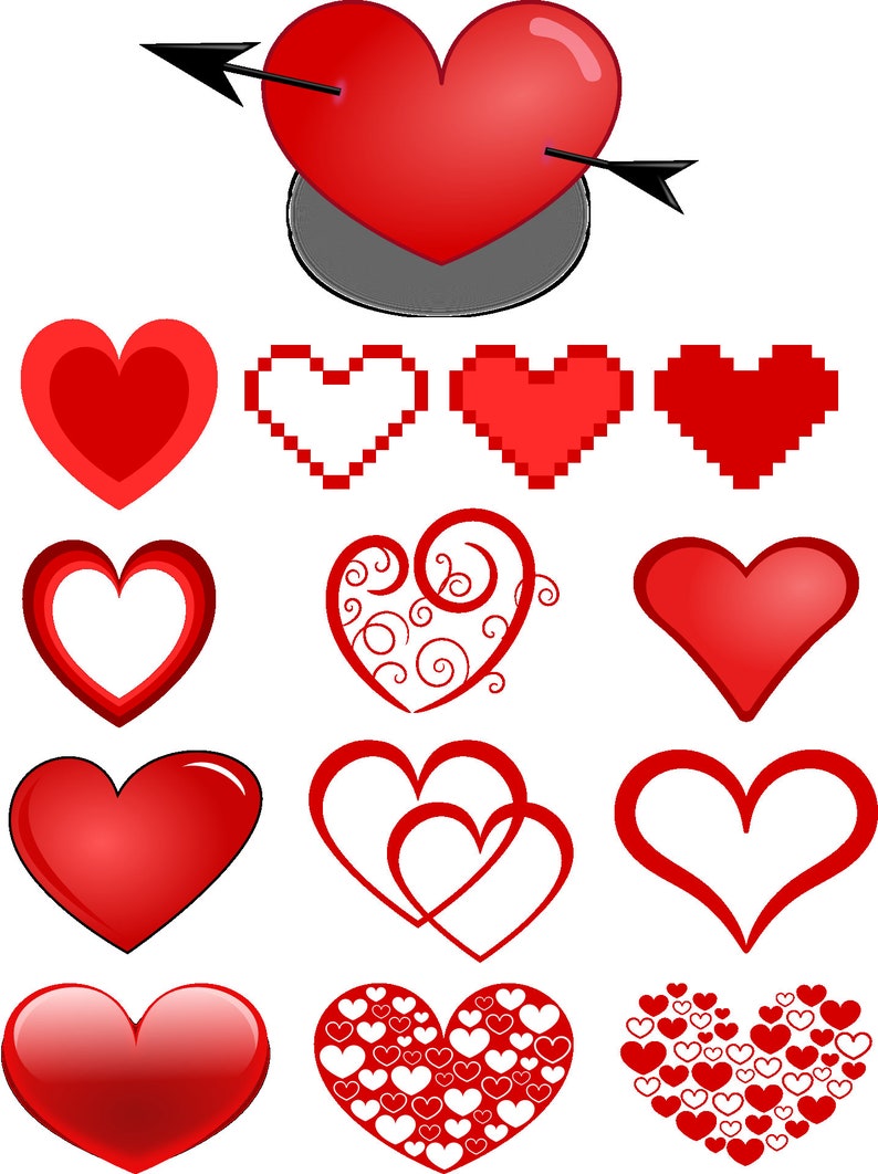 Heart Vector Graphic SVG Bundle. - Etsy