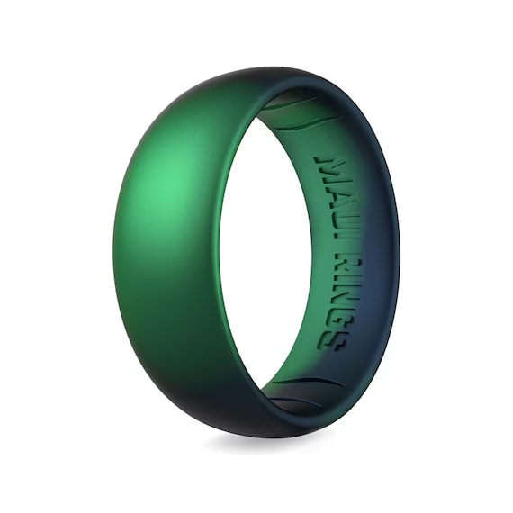 Green Silicone Wedding Ring Alternative Classic Silicone Ring Men Women Rings Breathable Promise Ring Anniversary Gift Idea Maui Rings Etsy