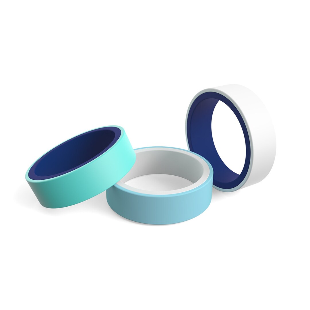 Summer Reversible Silicone Rings Set of 3, Men and Women Two Tone ...