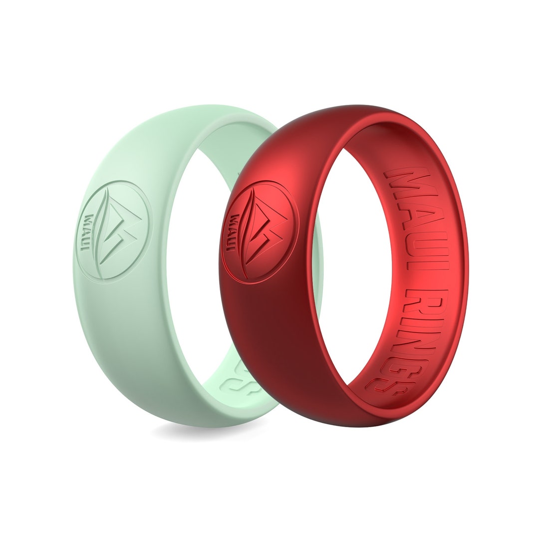 Glow in the Dark and Red Silicone Rings, Men Silicone Party Bands ...