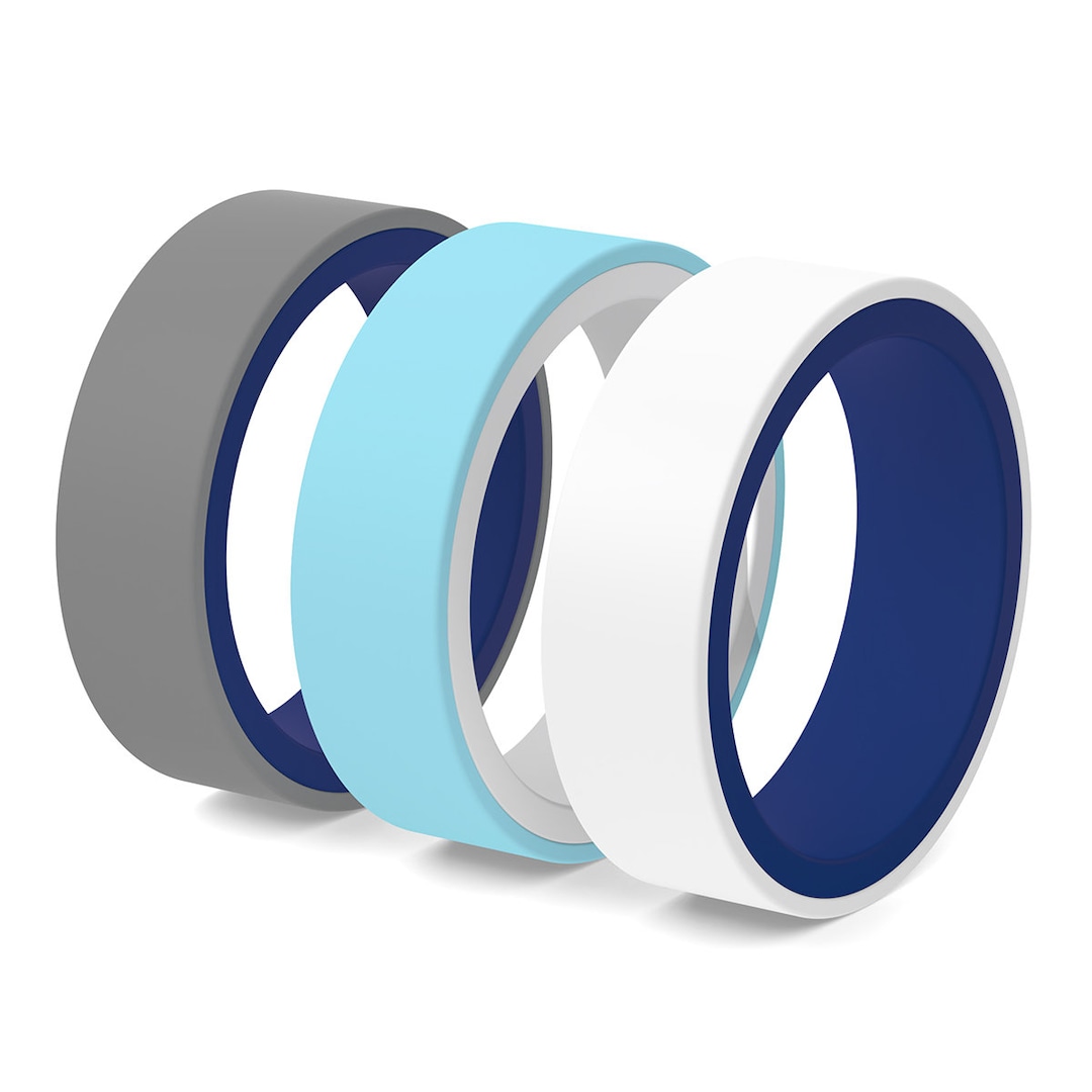 Two Tone Silicone Rings Set of 3, Men and Women Reversible Silicone ...
