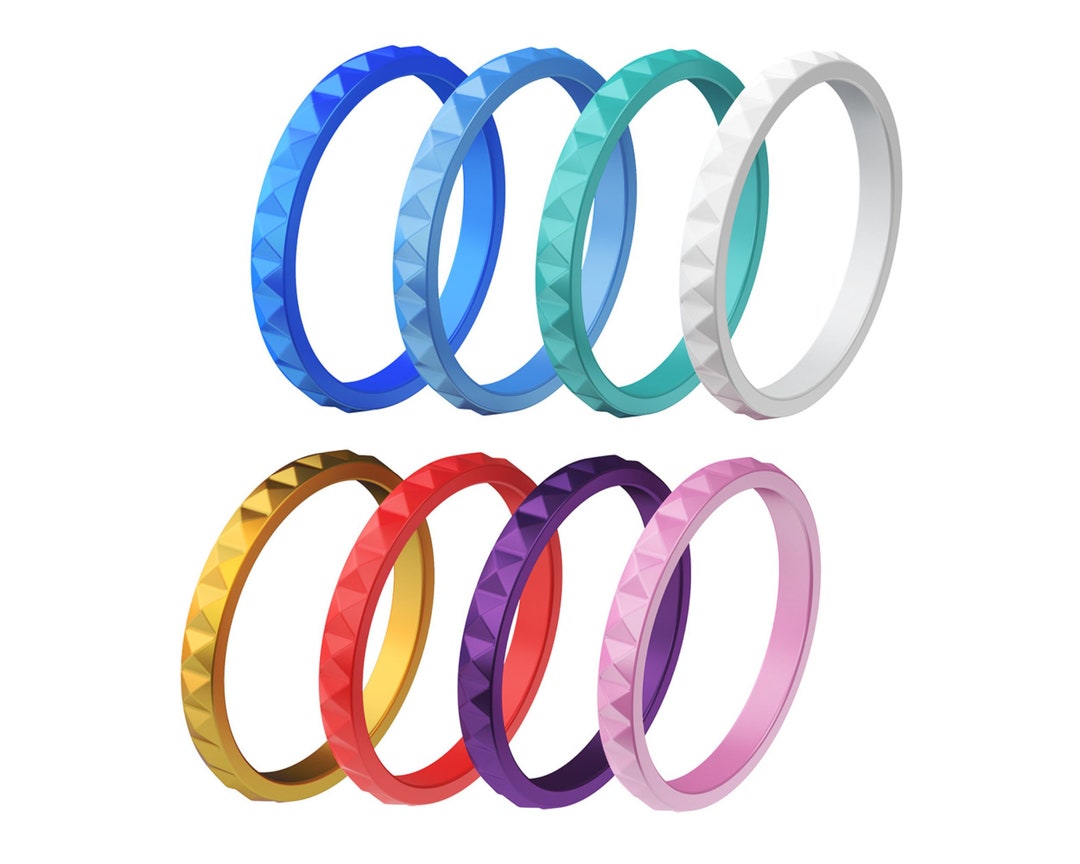 Diamond Silicone Rings Set: Stackable Wedding Band, Promise Ring - Etsy