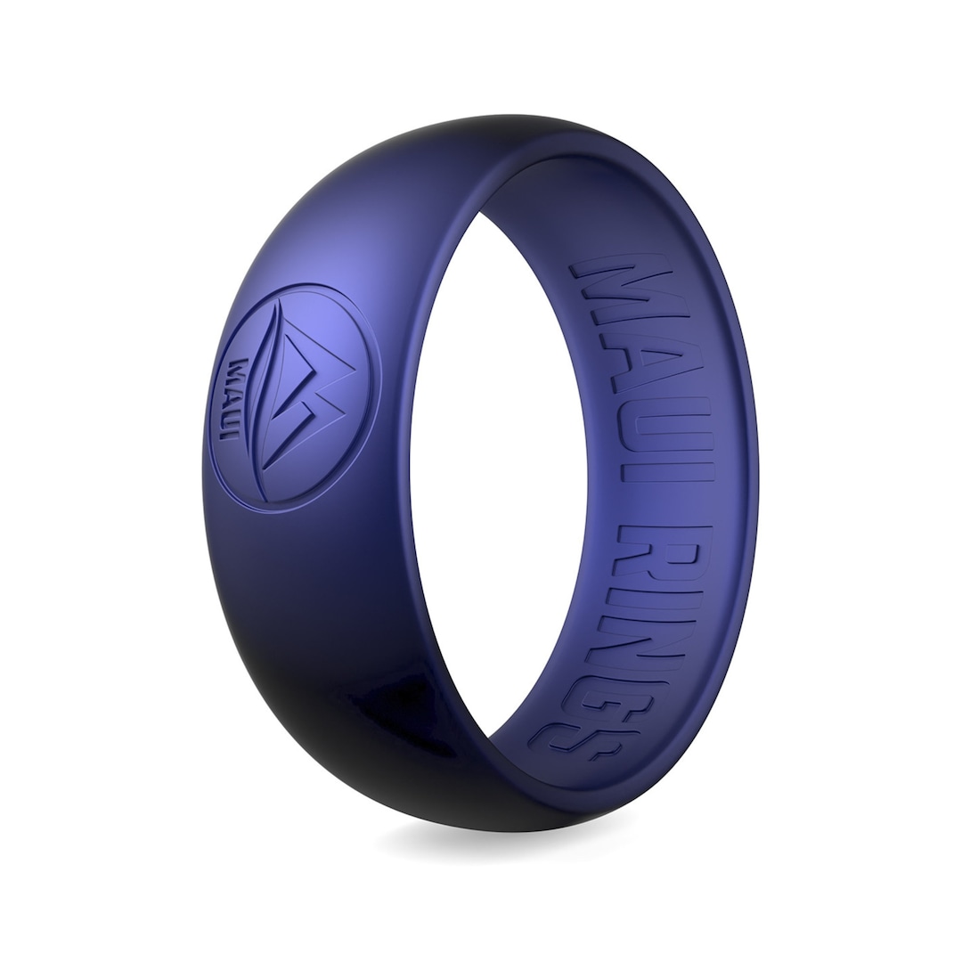 Purple Silicone Ring for Men: Metal Look Wedding Band Alternative - Etsy