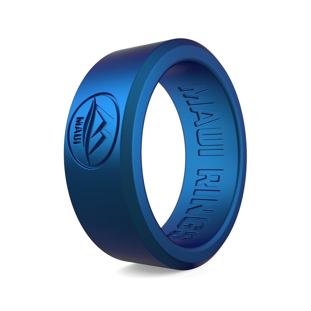 Blue Men Silicone Ring, Wedding Band Alternative, Active Lifestyle ...