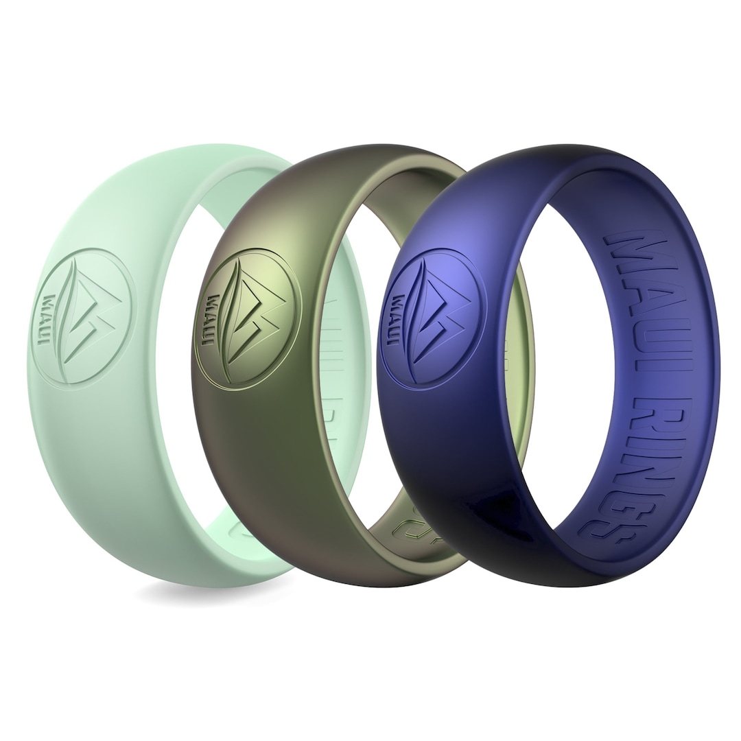 Outdoor Activities Silicone Rings, Glow in the Dark Ring, Metal Navy ...