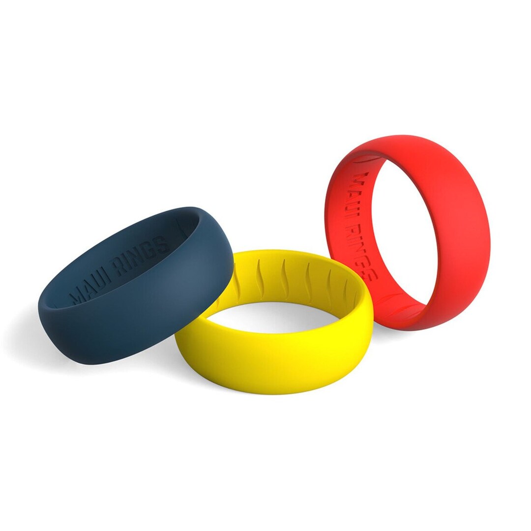 Silicone Men's Ring Set: Breathable Alternative Wedding Band, Maui ...