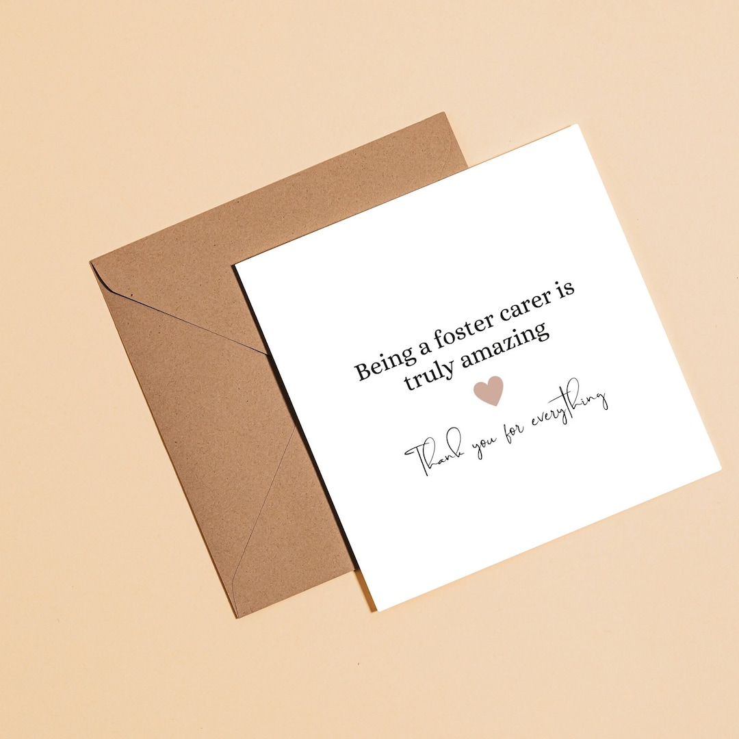 Thank You Card for Foster Carer Adoption Card Special Thank You ...