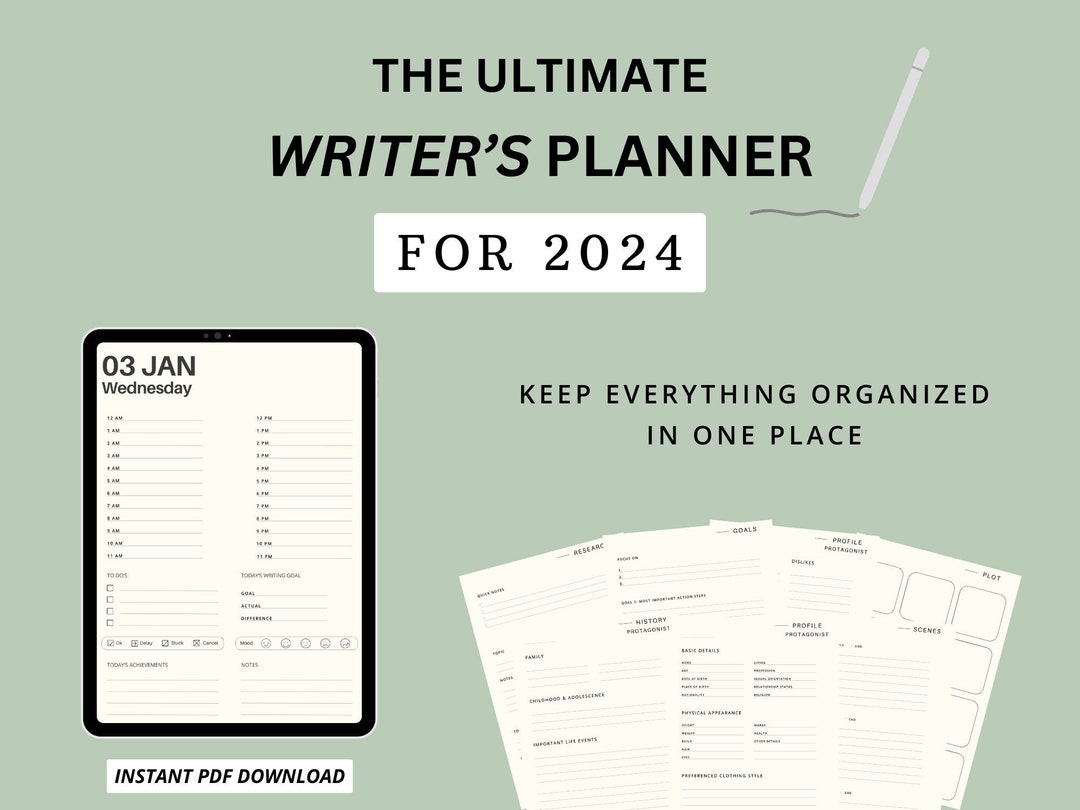 2024 Writers Planner | Author Planner | 2024 Planner | Digital Writing ...