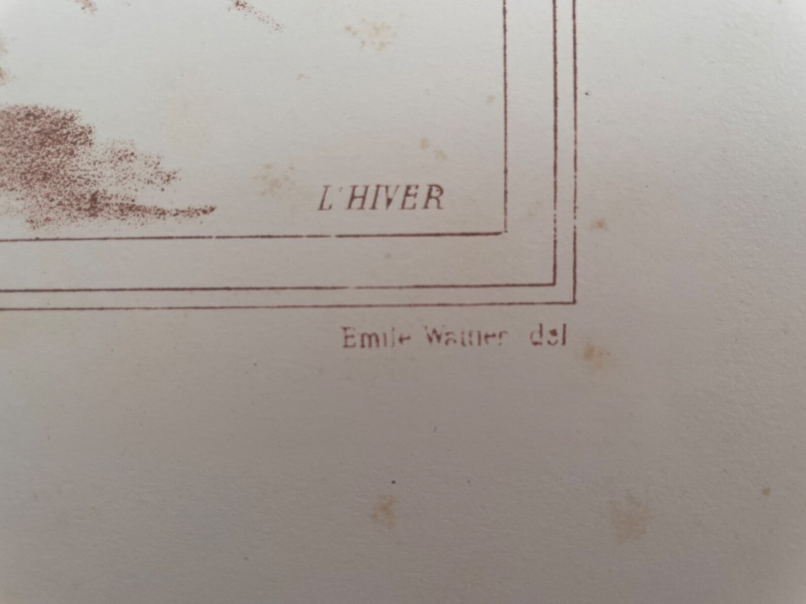 Antique Lithograph Print. Rococo Print. Three Cherubs in Winter ...