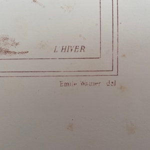 Antique Lithograph Print. Rococo Print. Three Cherubs in Winter ...