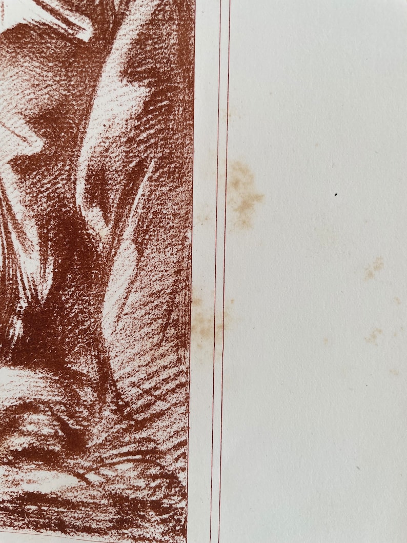 Antique Lithograph Print. Rococo Print. Two Cherubs Young Woman ...