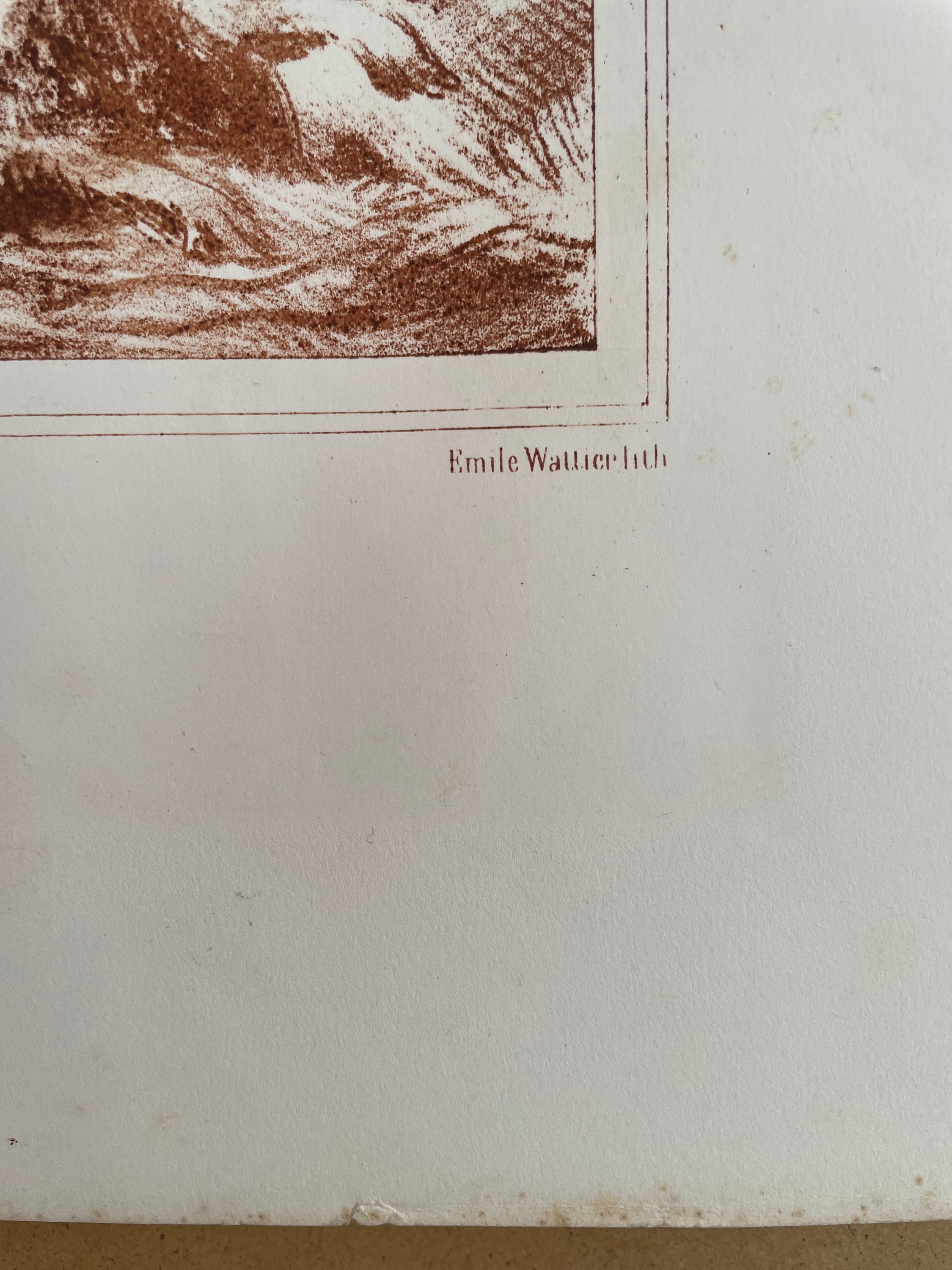 Antique Lithograph Print. Rococo Print. Children Playing With Dogs ...