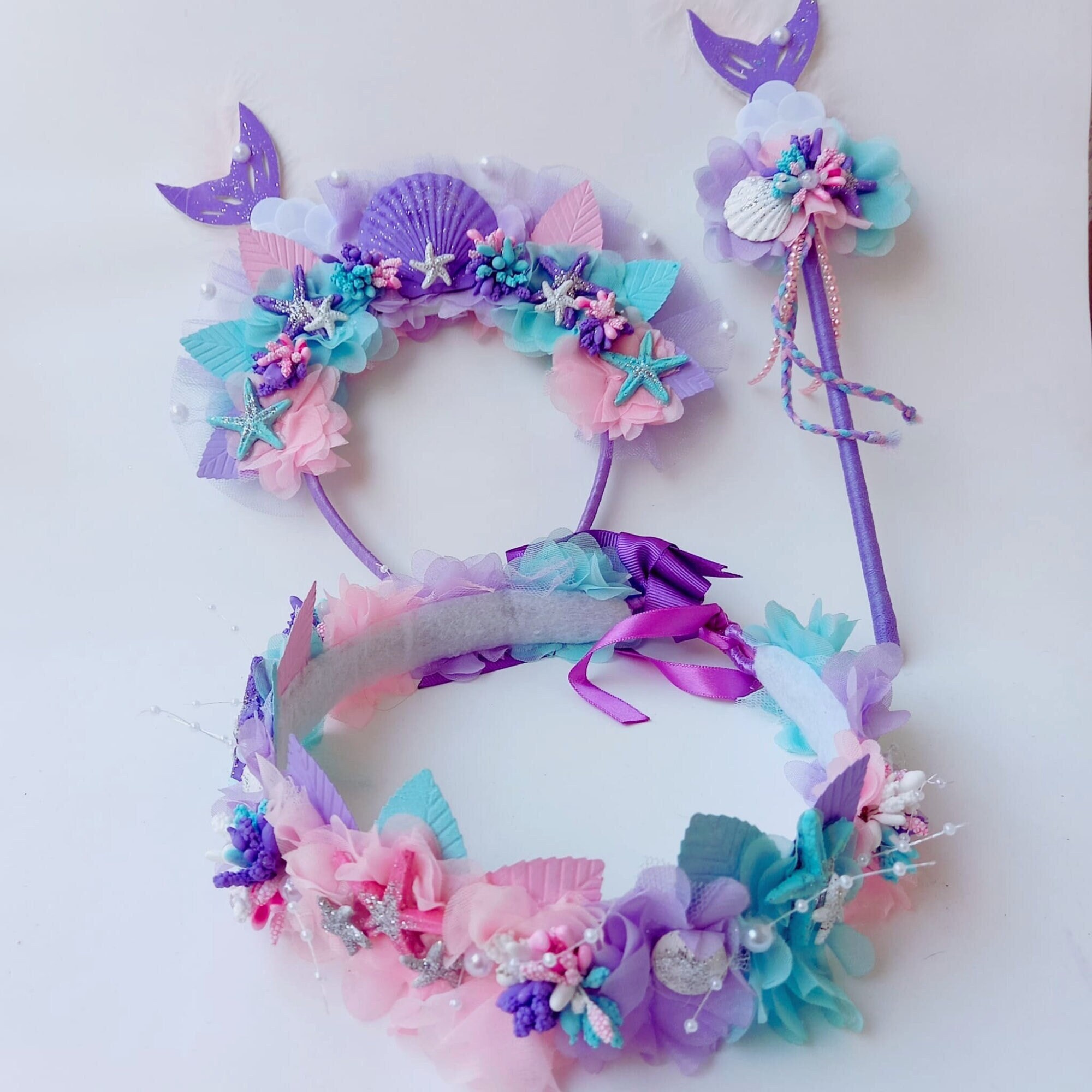 Mermaid Crown Set the Little Mermaid Crown Mermaid Crown - Etsy