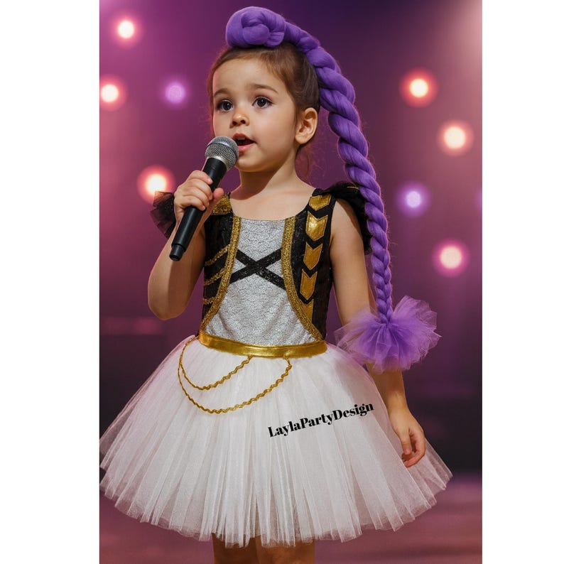 K-pop Anime Inspired Fantasy Hunter Girl Costume for Kids – Idol Singer ...