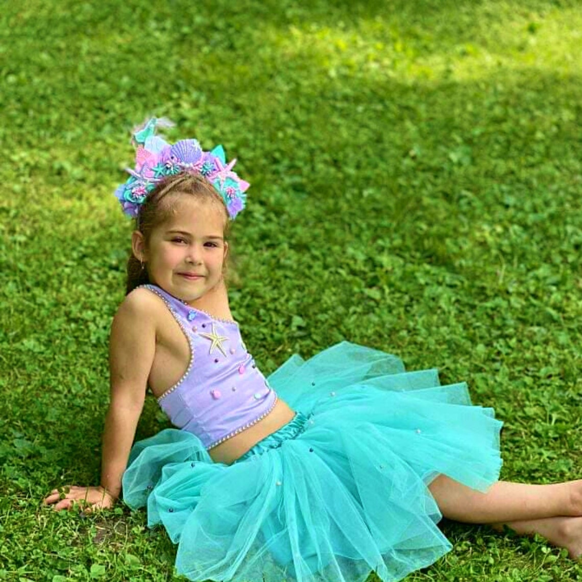 Mermaid Crown Girl Mermaid Outfit Mermaid Toddler Birthday - Etsy