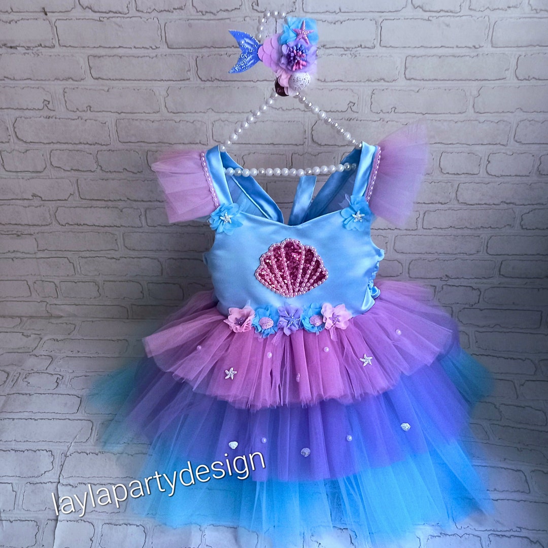 Mermaid Dress, Girl's Mermaid Birthday Dress, Mermaid Baby Costume ...