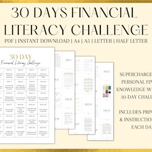 30 Day Money Challenge 30 Day Financial Literacy Challenge - Etsy