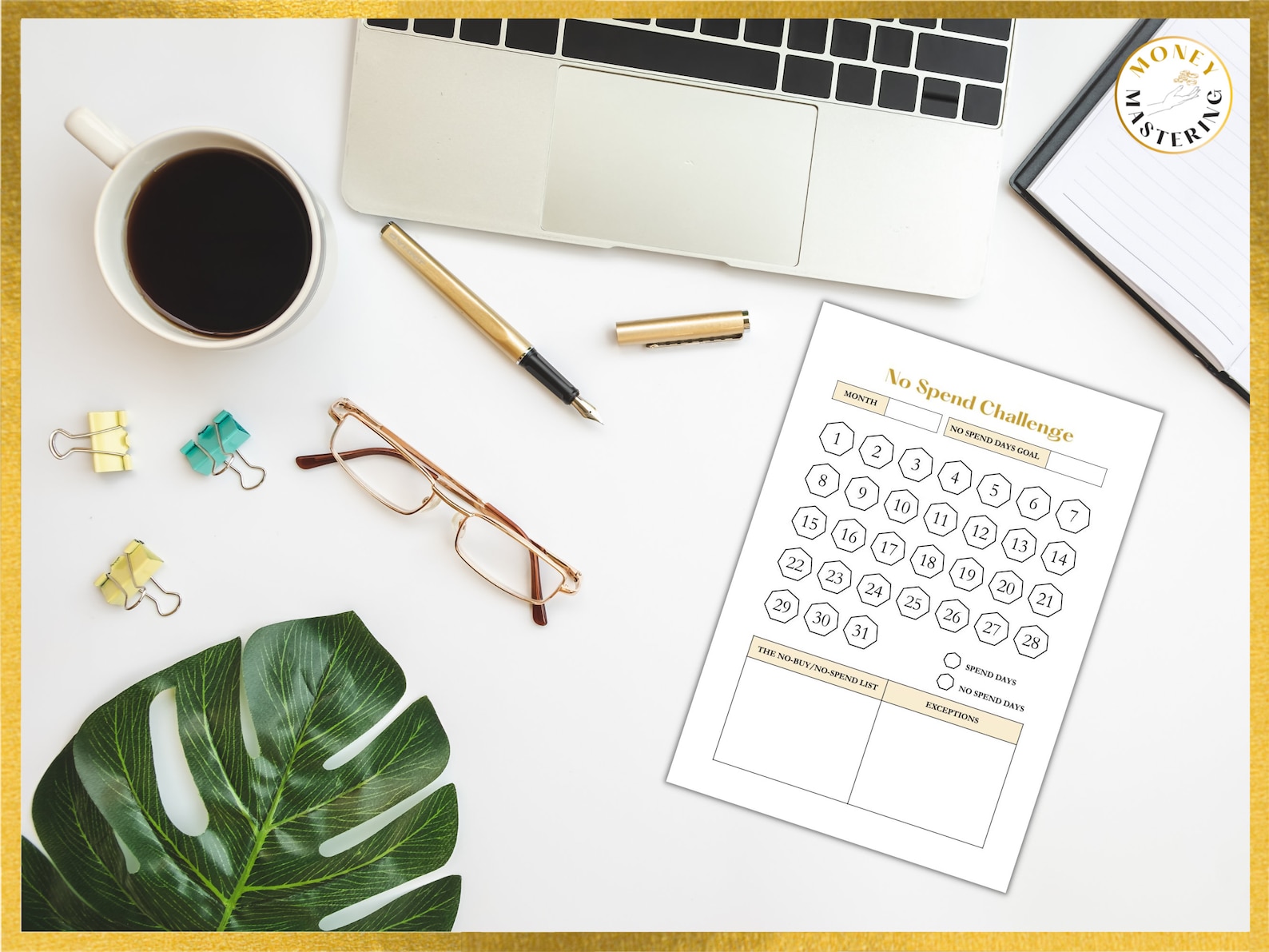 No Spend Challenge Printable, No Spend Month Tracker, No Spend ...