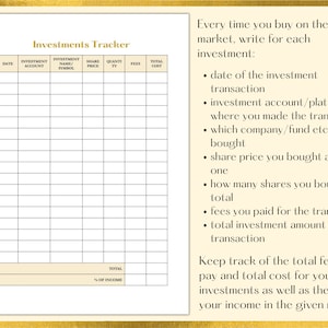 Investment Transactions Tracker Printable, Investment Transaction Log ...