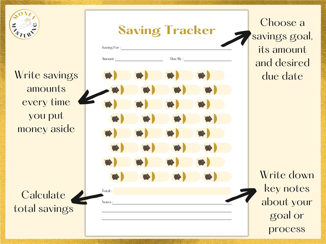Saving Tracker Sheet Printable, Savings Template, Savings Challenge ...