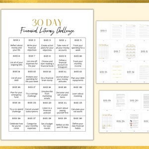 30 Day Money Challenge, 30 Day Financial Literacy Challenge, Money ...