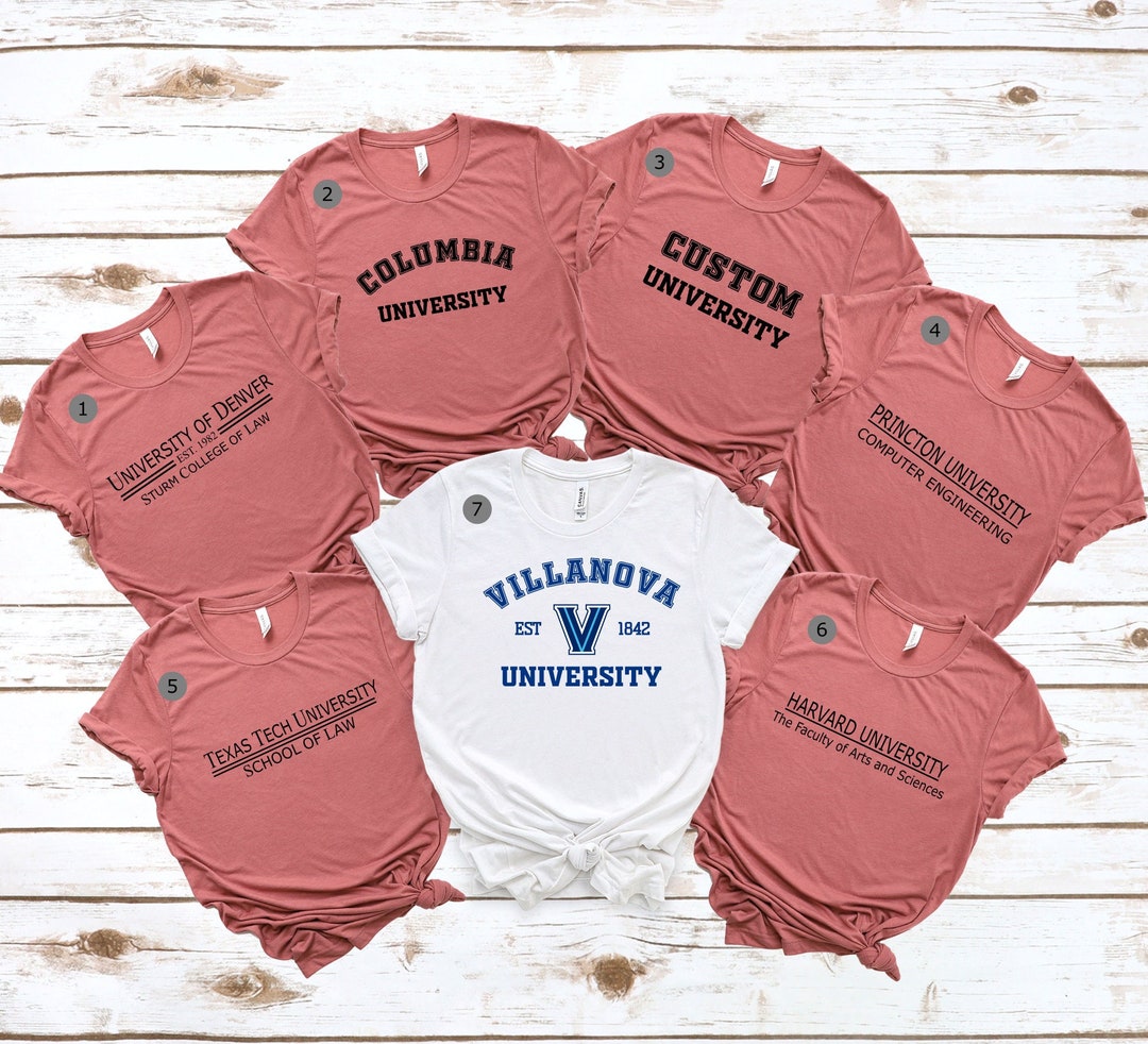 Custom University Tee Shirt, Custom Color, Custom Design Tee ...