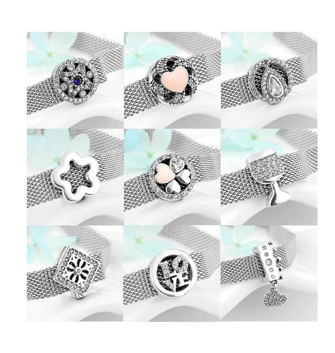 Reflection Mesh Clip Charm, Reflexions Silver Bracelet Endless Love ...