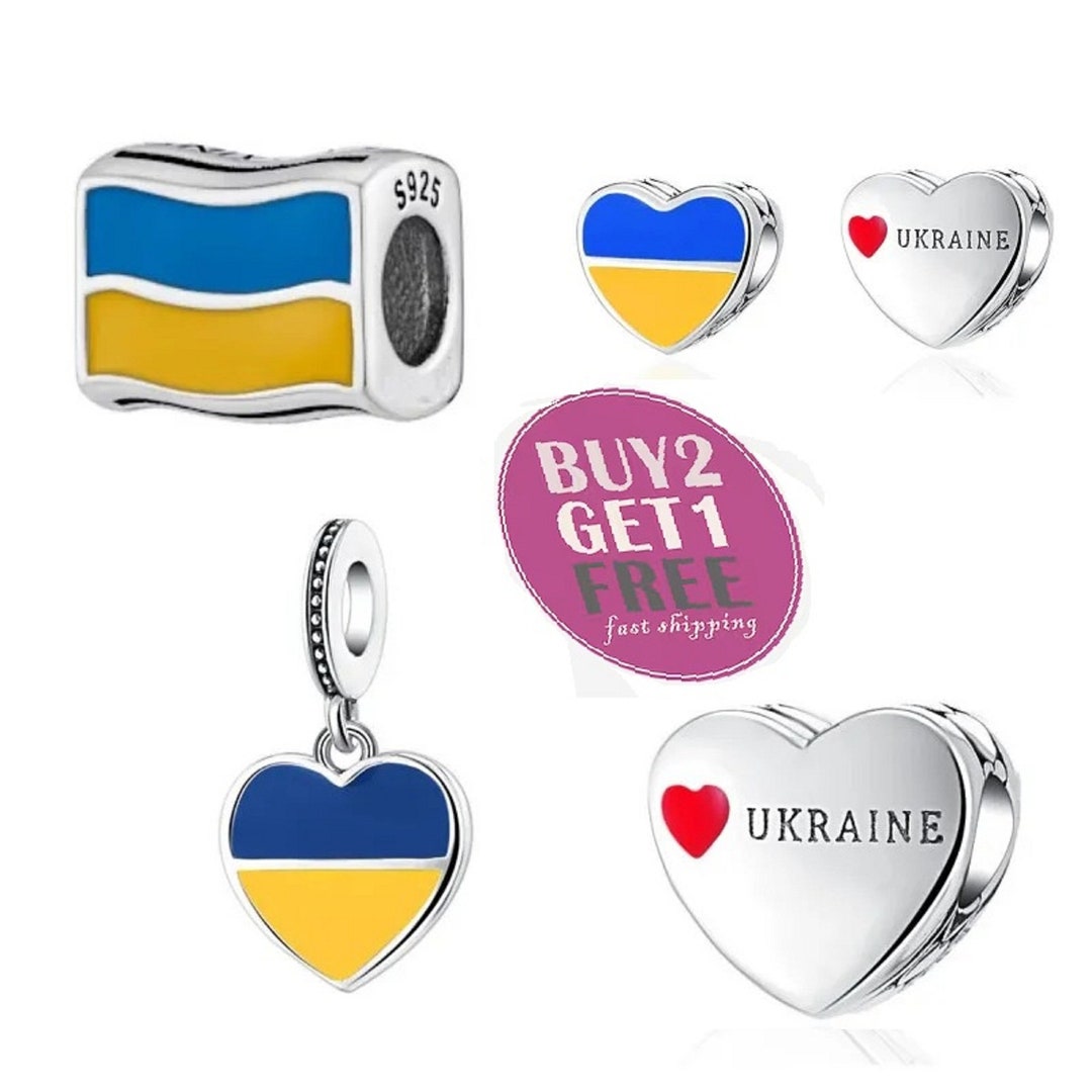 I Love Ukraine Charms for Original Pandora Bracelet,ukraine Support ...