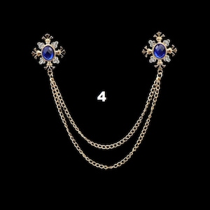 Men's Gentleman Tassel Brooch for Men Shirt Collar Lapel Pin Crystal ...