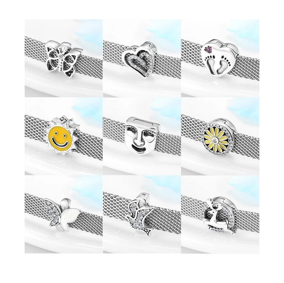 Reflection Mesh Clip Charm, Reflexions Silver Bracelet Endless Love ...