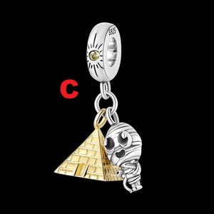 S925 Egypt Pyramid Mummy Charms Fit for Pandora Bracelet, Sterling ...