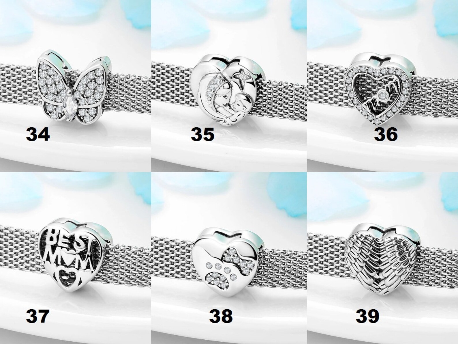 Reflection Mesh Clip Charm, Reflexions Silver Bracelet Endless Love ...