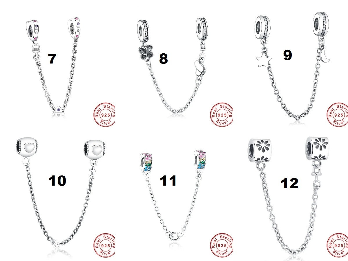 Safety Chain Fit Pandora Bracelet Charm, Love Heart S925 Sterling ...