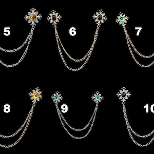 Men's Gentleman Tassel Brooch for Men Shirt Collar Lapel Pin Crystal ...