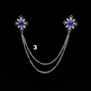 Men's Gentleman Tassel Brooch for Men Shirt Collar Lapel Pin Crystal ...