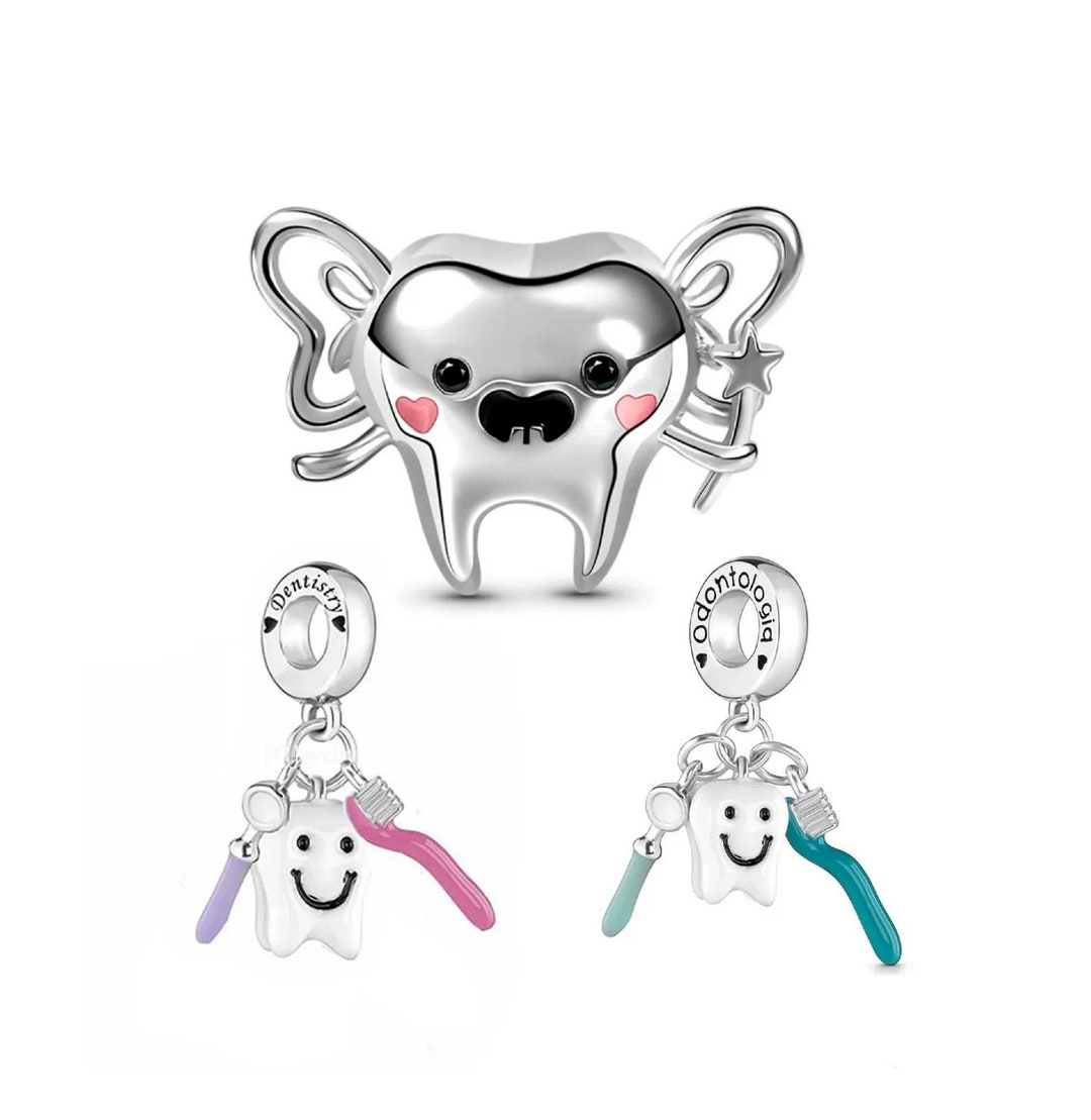 Dentist Teeth Charm for Pandora Bracelet, Protect Teeth Brush ...
