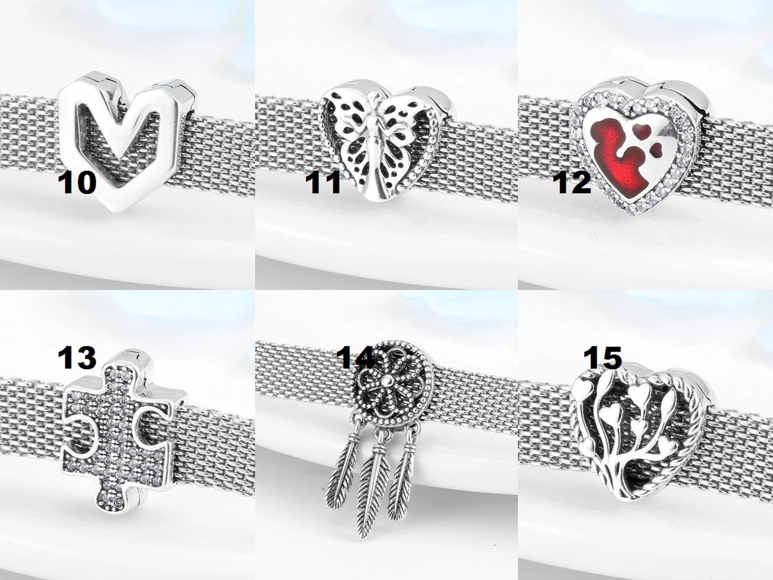 Reflection Mesh Clip Charm, Reflexions Silver Bracelet Endless Love ...