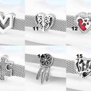 Reflection Mesh Clip Charm, Reflexions Silver Bracelet Endless Love Heart Charm, Bee S925 ...