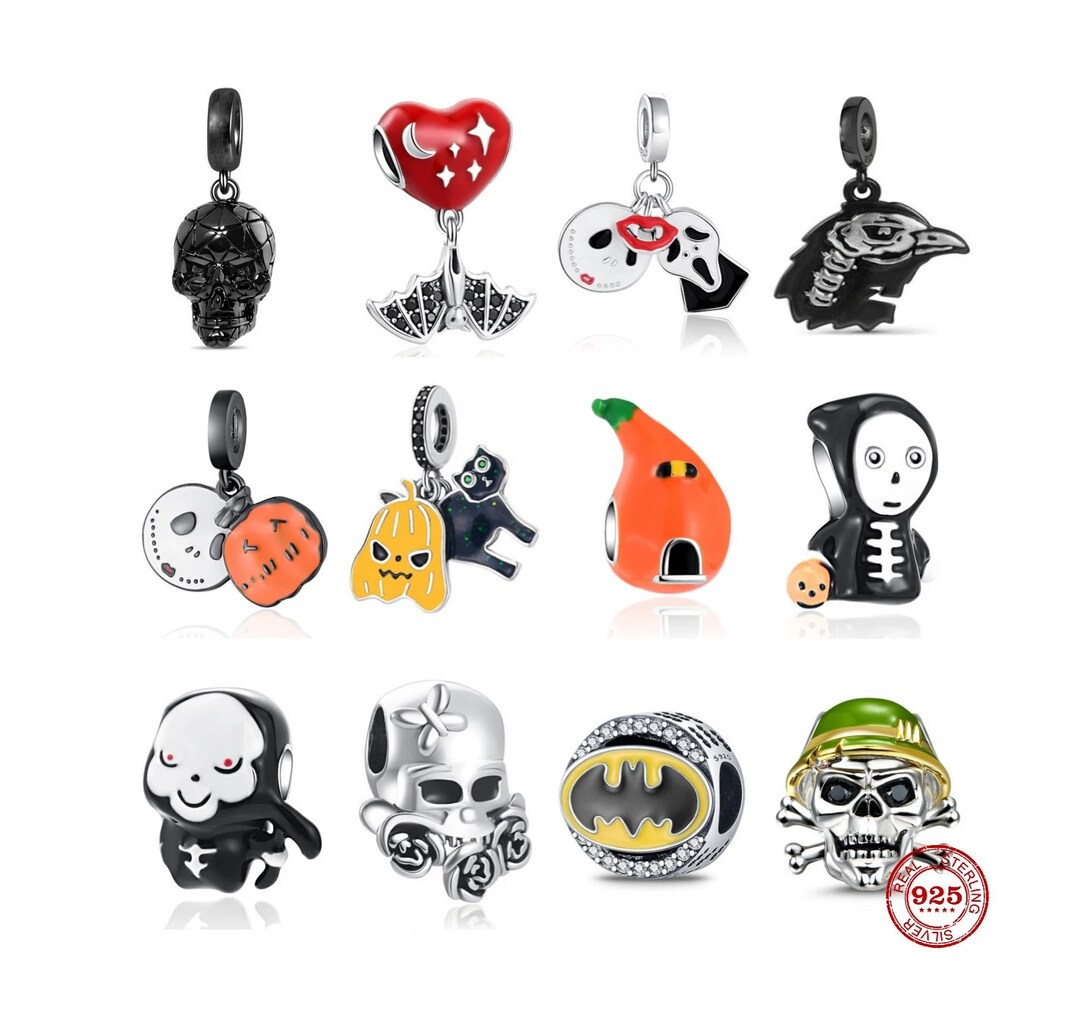 New 2024 Halloween Charms Fits Pandora Bracelet Charms, Cute Ghost ...