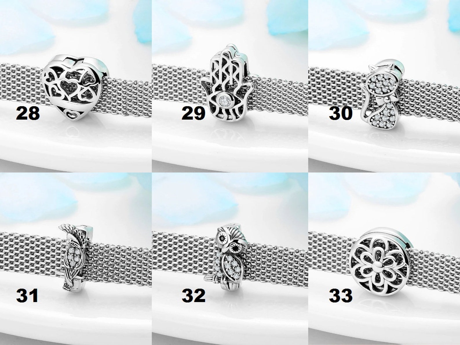 Reflection Mesh Clip Charm, Reflexions Silver Bracelet Endless Love Heart Charm, Bee S925 ...