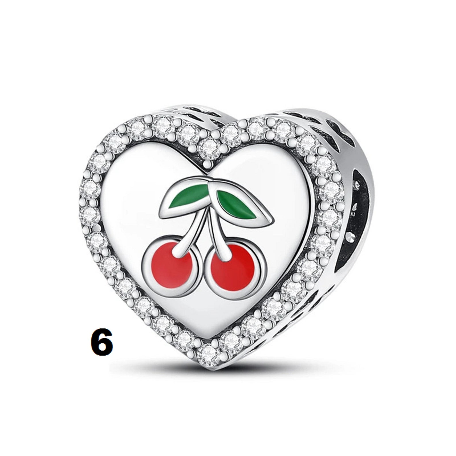Fruit Strawberry Charm for Pandora Bracelet, Avocado Cherry Silver ...