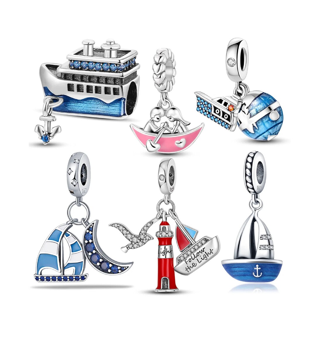 S925 Cruise Ship Charms Fit for Pandora Bracelet, Sterling Silver Beads ...