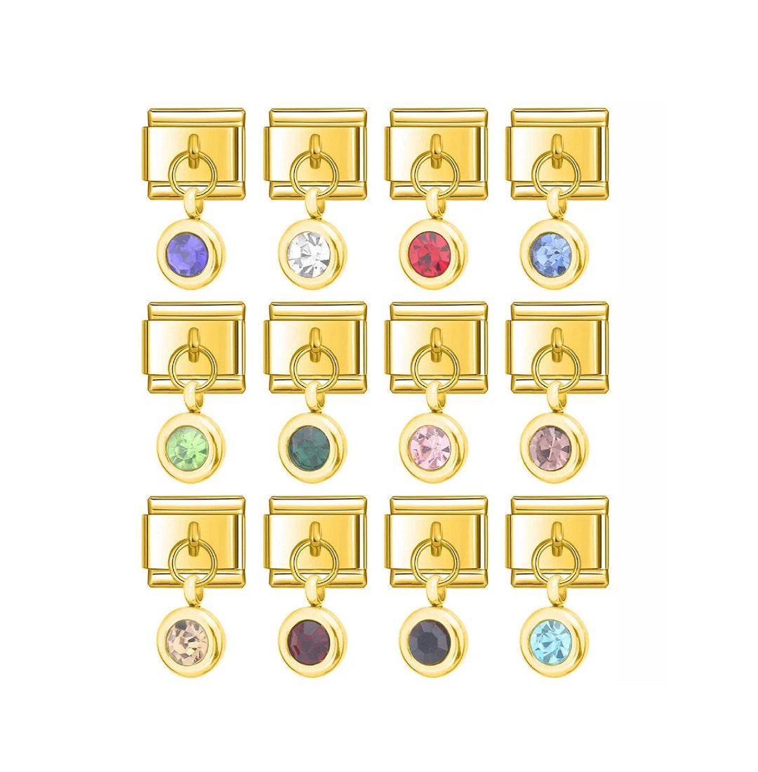 New Gold Birth Month Charm Fit 9mm Italian Link Charms Bracelet ...