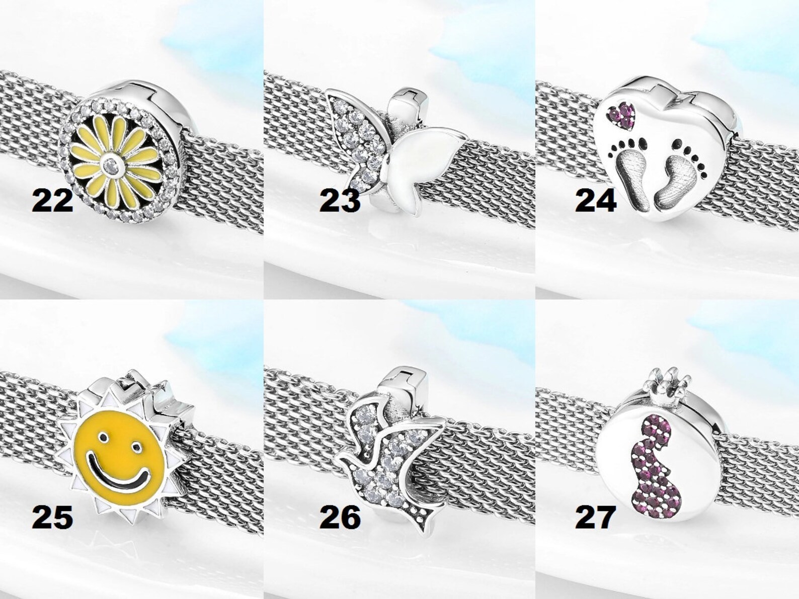 Reflection Mesh Clip Charm, Reflexions Silver Bracelet Endless Love ...