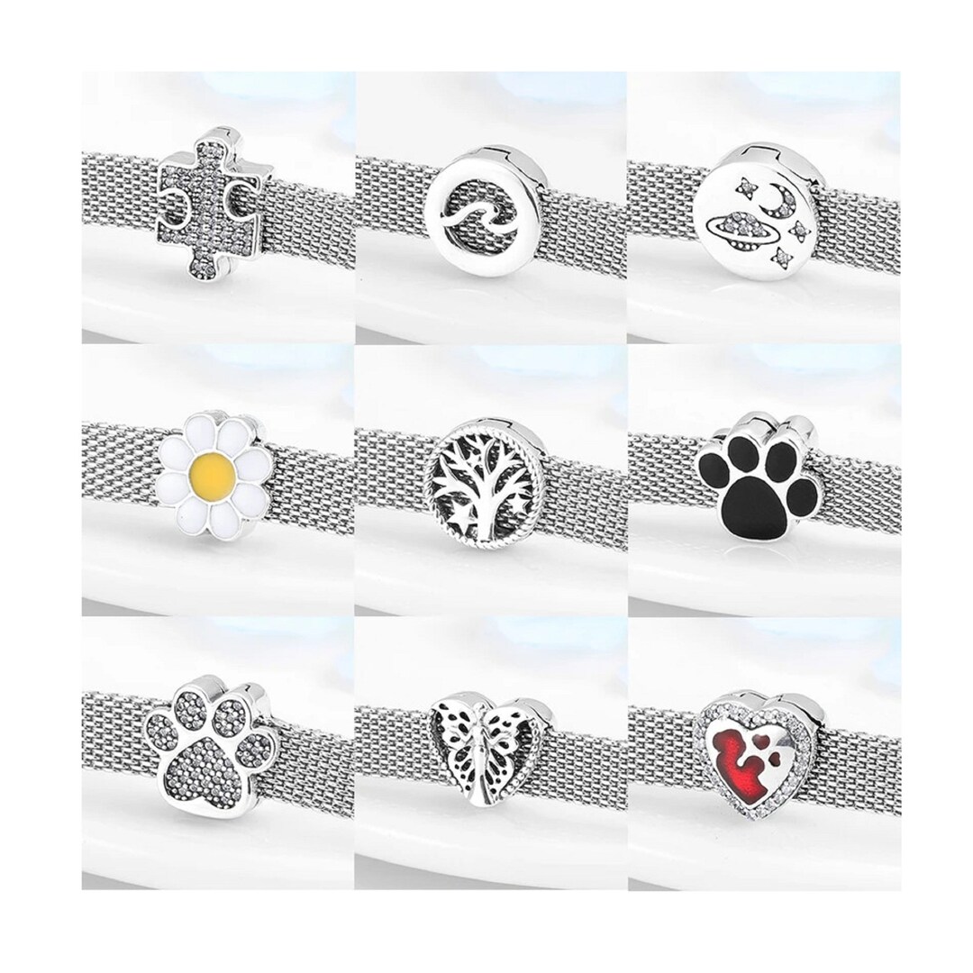 Reflection Mesh Clip Charm, Reflexions Silver Bracelet Endless Love ...
