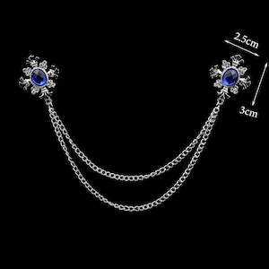 Fashion Men's Gentleman Tassel Brooch for Men Suit Shirt Collar Crystal ...