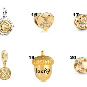 New Gold Reflection Champagne,s925 Sterling Silver Charms Fit European ...