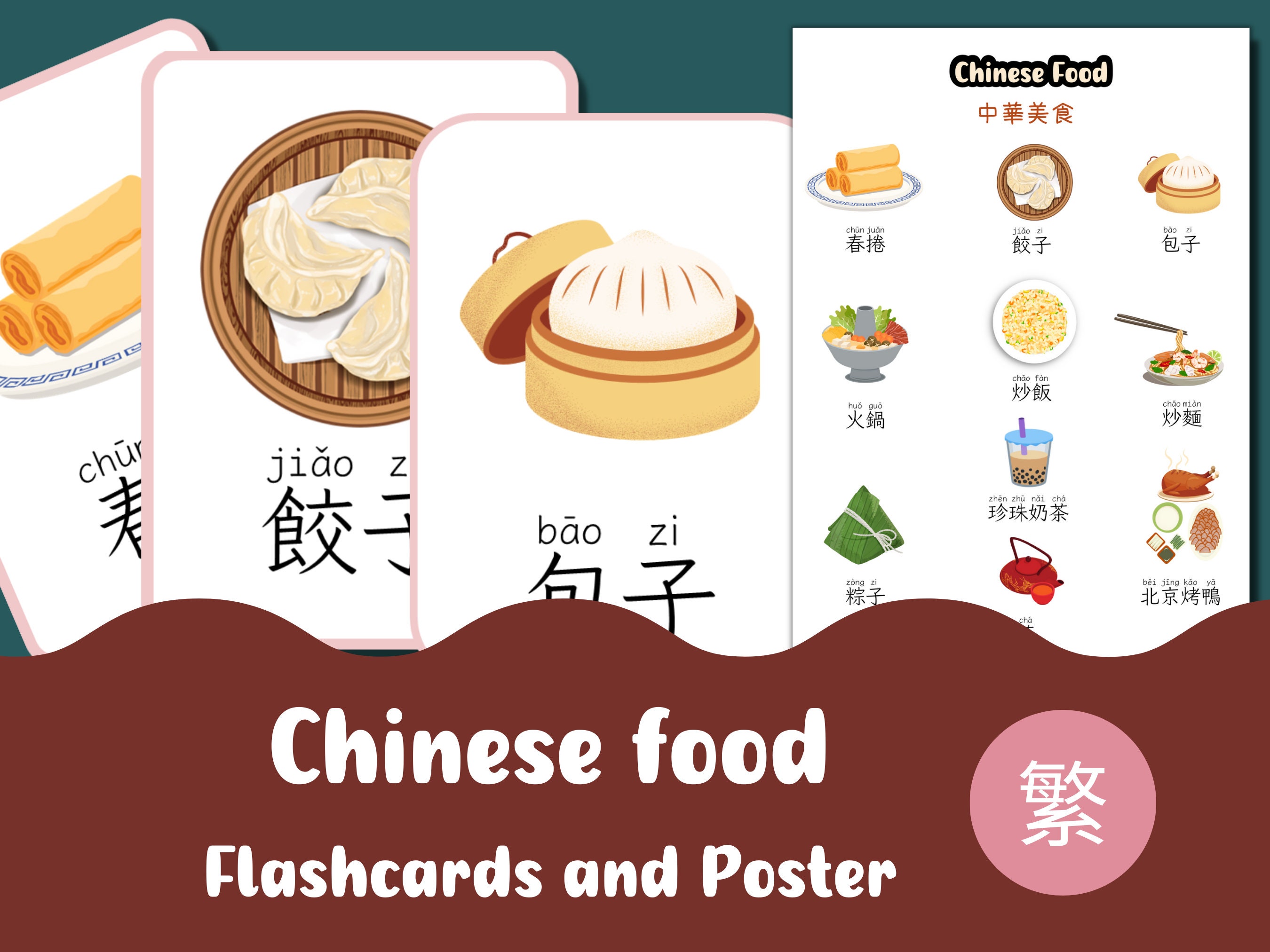 Chinese Food Flashcards and Poster | Pintables | Traditional Chinese ...